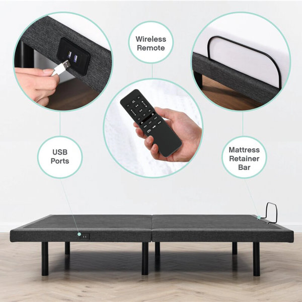 Wayfair Sleep™ 15" Massaging Zero Gravity Adjustable Bed with Wireless ...